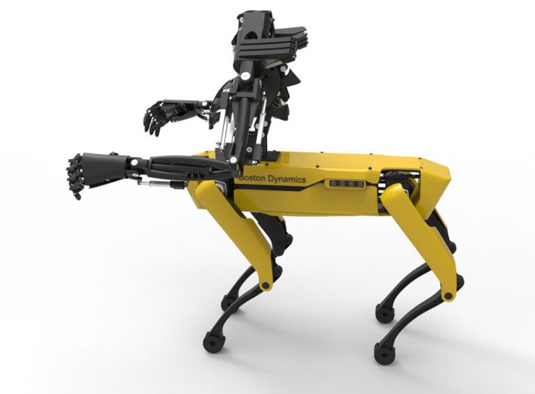 spotmini the robot dog has a pair of 3D printed bionic arms now