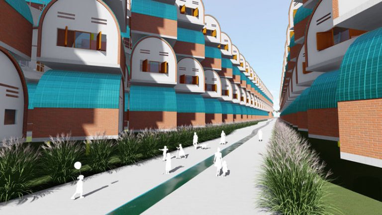 QASTIC proposes arched tree houses for affordable housing in cambodia