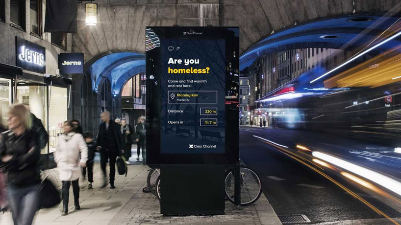 clear channel uses digital billboards to help the homeless find shelter ...
