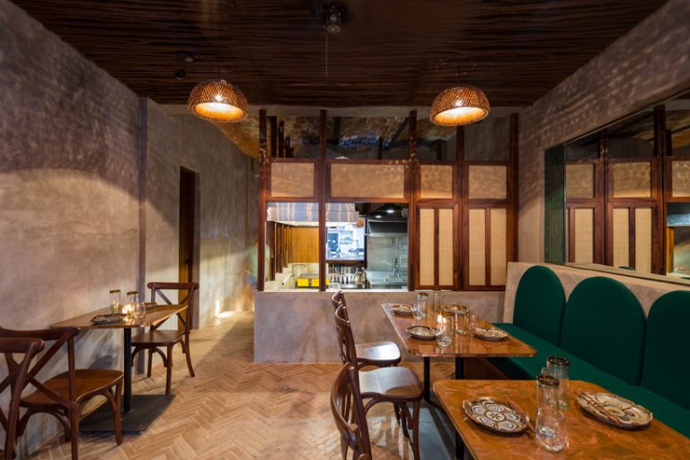 PALMA converts abandoned brick interior in mexico to achara restaurant