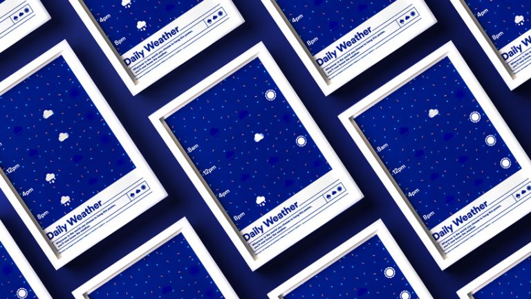 smart poster uses 'digital ink' to illustrate the day's changing forecasts