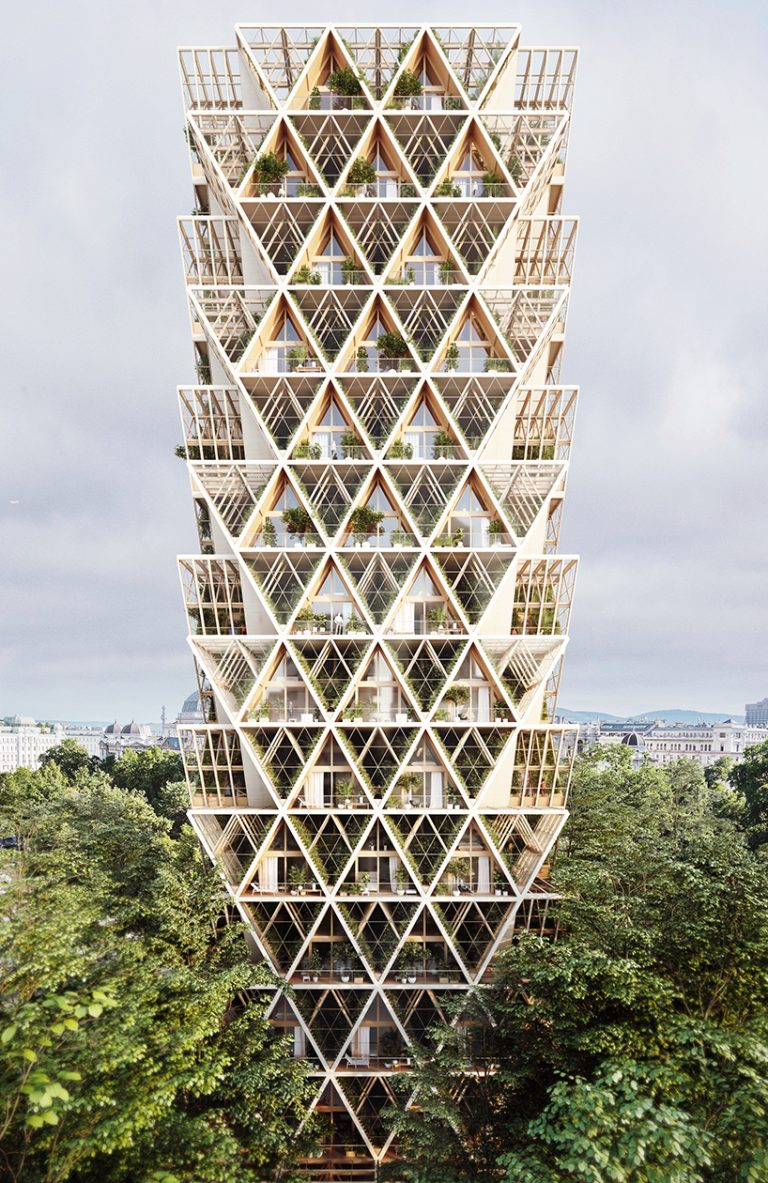 studio precht proposes high-rises of vertical farms and modular homes