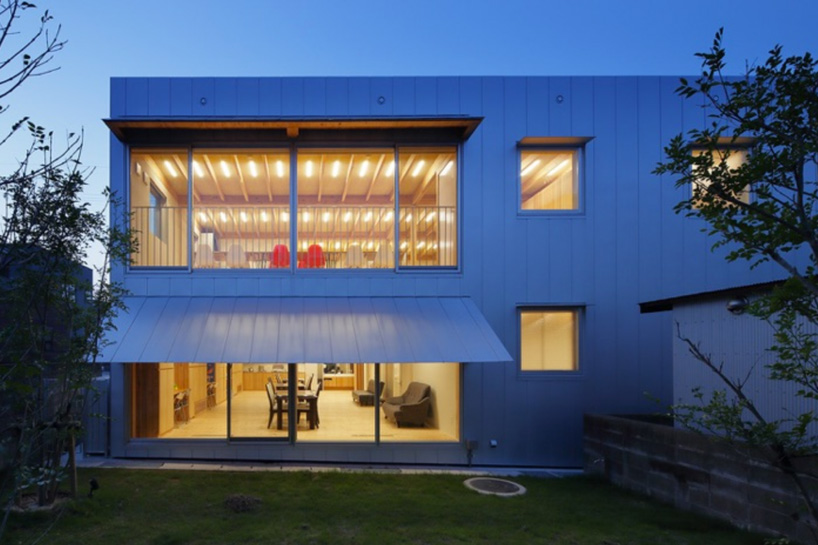 intermedia completes japanese nursing home with triangular wooden canopy