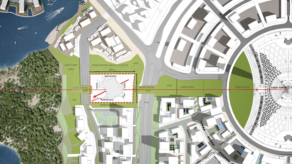 AMLGM proposes pearl mosque with cut outs for the dubai creek harbor