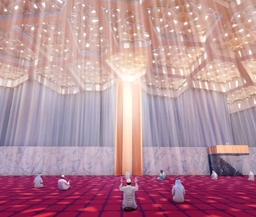 AMLGM proposes pearl mosque with cut outs for the dubai creek harbor