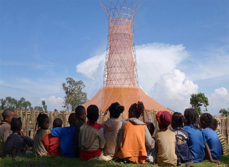 warka water towers collect clean drinking water from the 'lakes in the air'