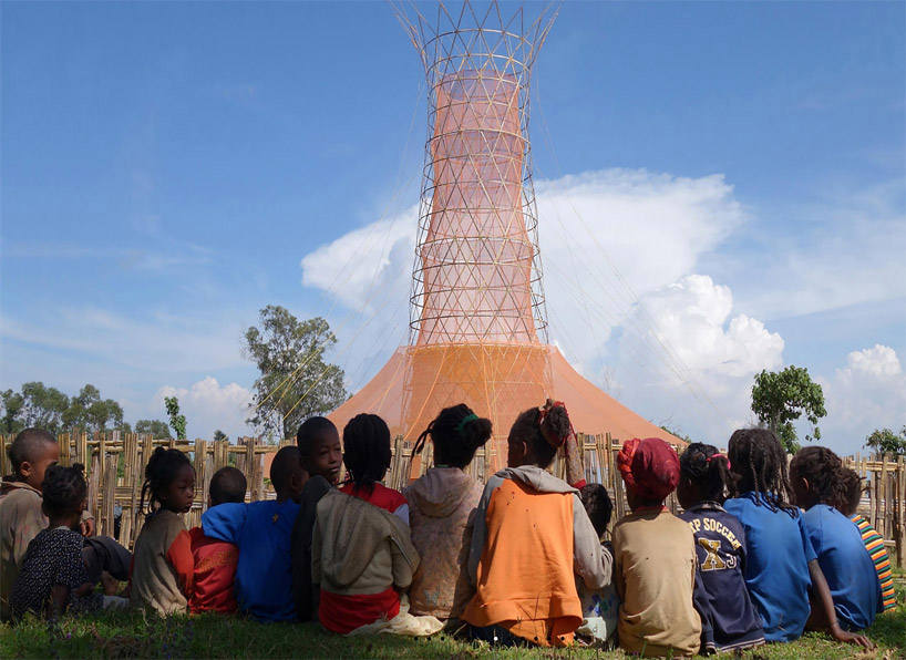 warka water towers collect clean drinking water from the 'lakes in the air'