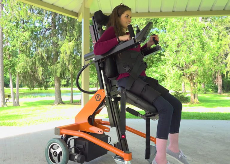 ablechair lets wheelchair users stand, walk, recline and lie down