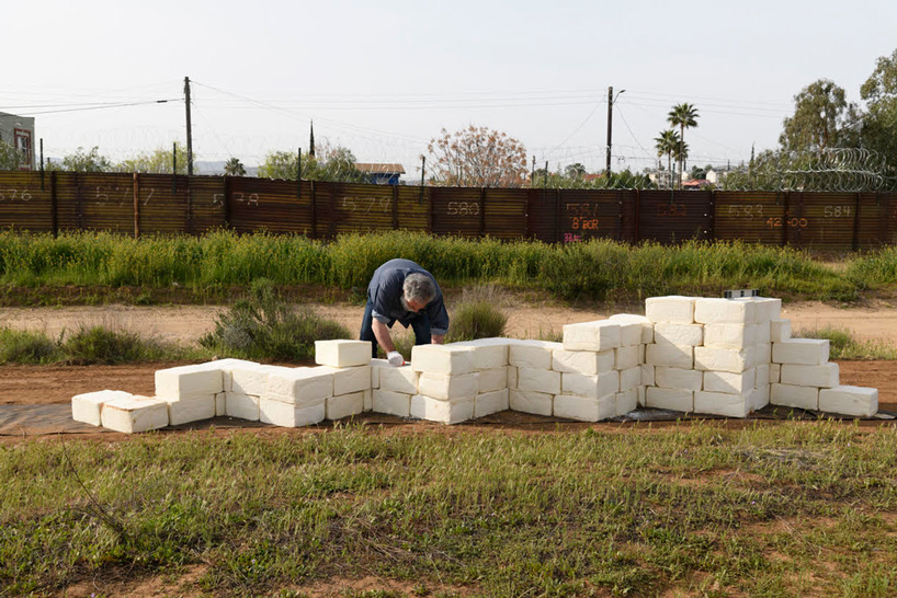 artist cosimo cavallaro is building a cotija cheese wall at the US ...