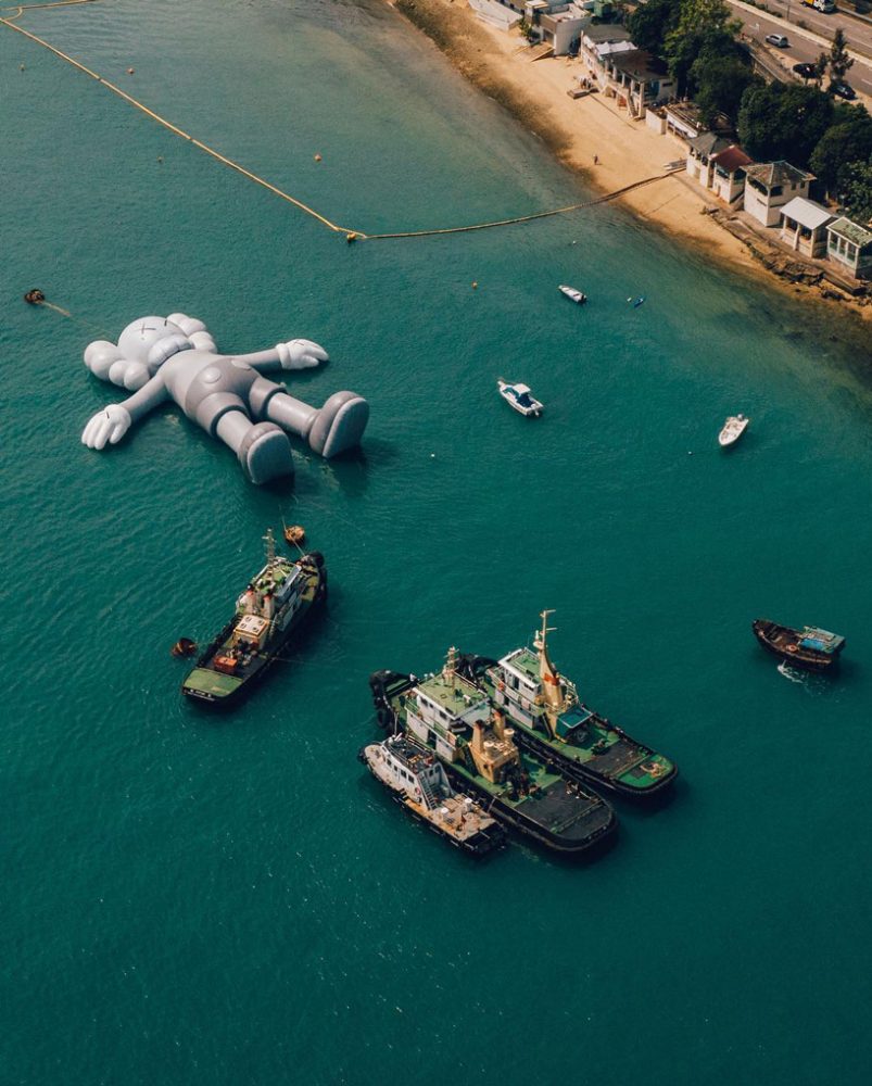 giant KAWS sculpture floating in hong kong harbor will float no longer
