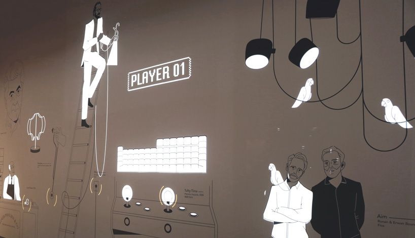 pinball corridor introduces visitors to flos' booth at salone del mobile