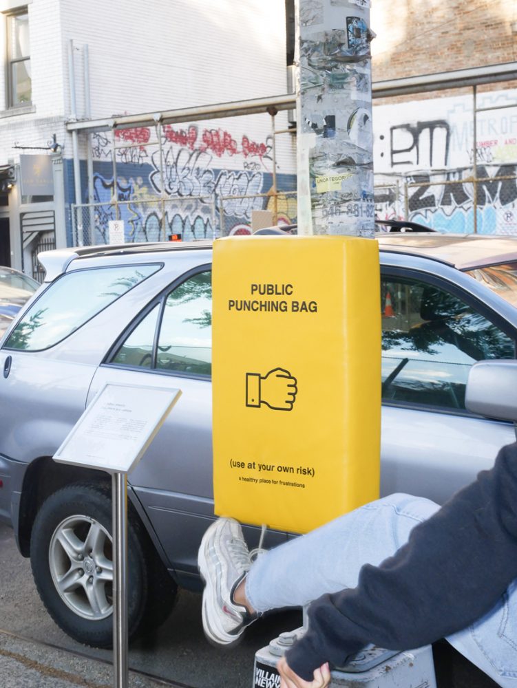 donttakethisthewrongway prescribes cathartic public punching bags ...