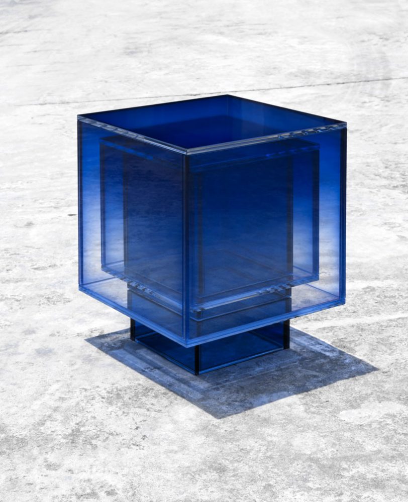 studio buzao sculpts blurring glass furniture collection for gallery ALL