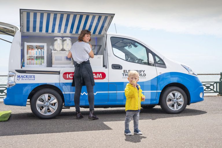 nissan debuts zero-emission ice cream van that uses twitter to entice ...