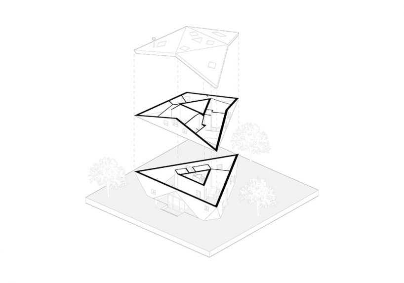 urban agency builds compact residence in dublin on triangular plan