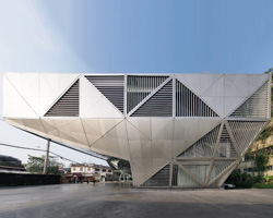 ASWA creates this 'take a breath' café as a group of arcaded barns