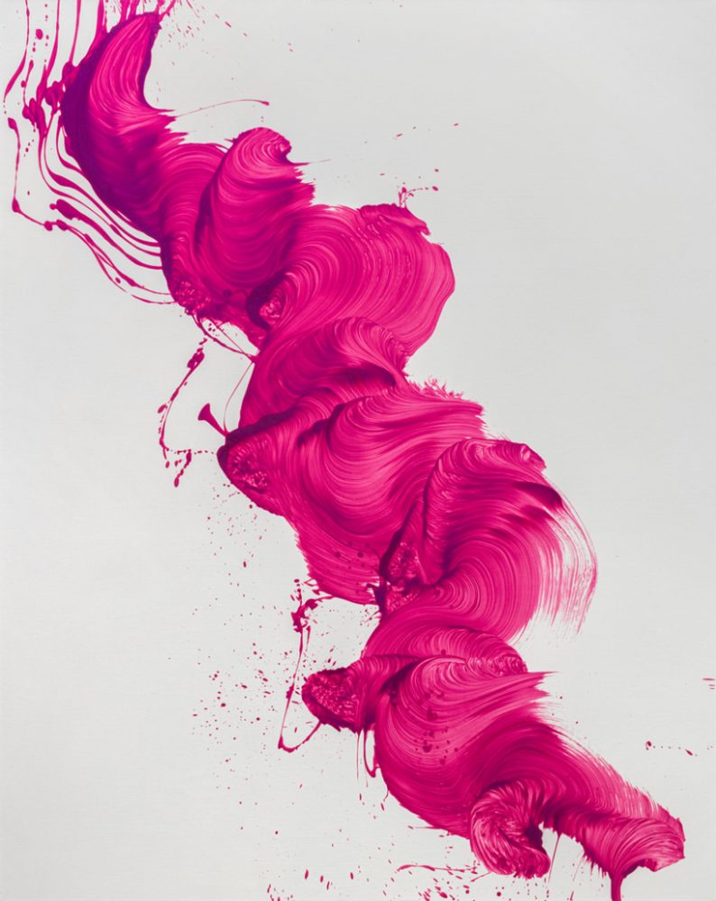 james nares suspends himself over the canvas to create his large-scale ...
