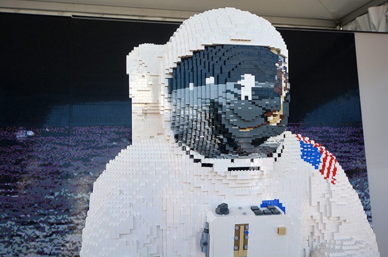 LEGO builds a life-size version of buzz aldrin's apollo 11 spacesuit