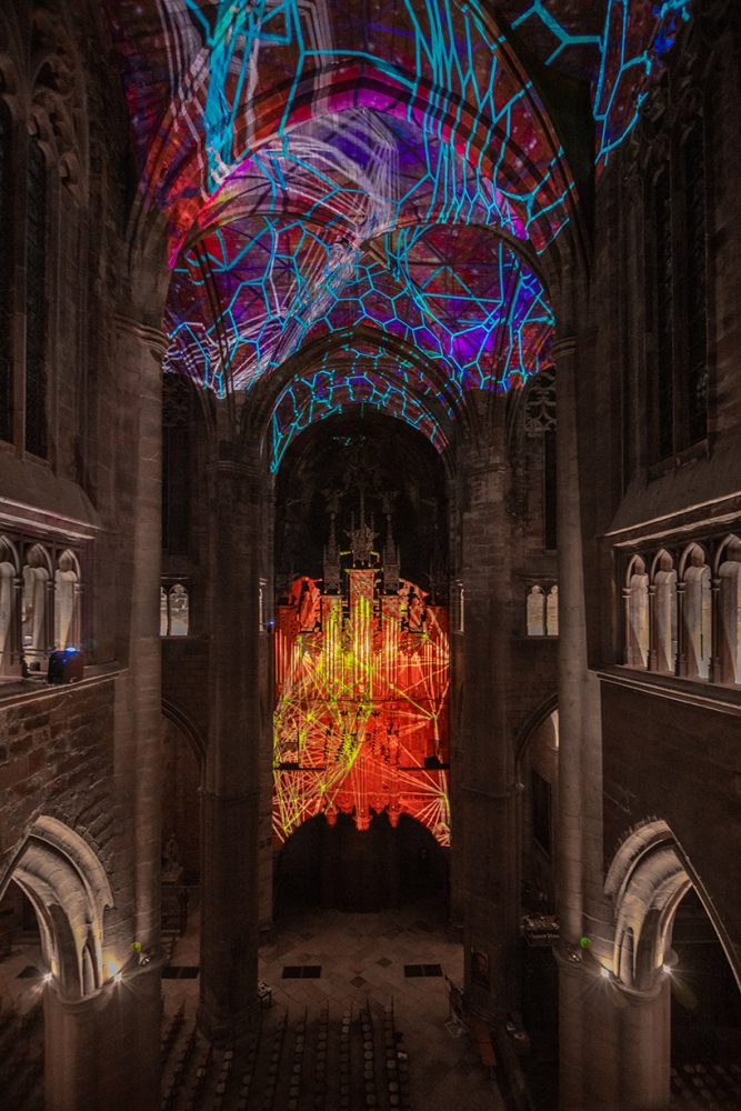 miguel chevalier projects explosions of massive stars onto france's ...