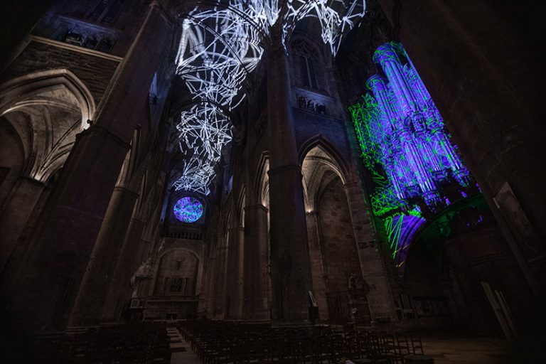 miguel chevalier projects explosions of massive stars onto france's ...