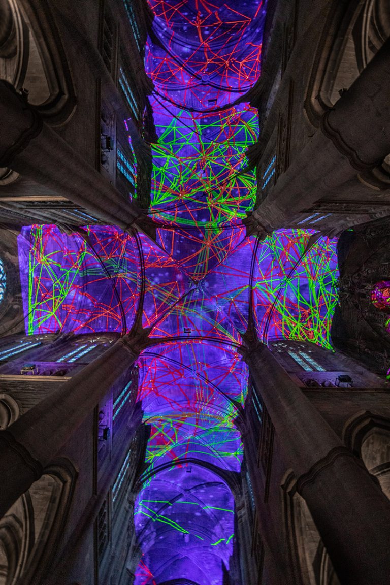 miguel chevalier projects explosions of massive stars onto france's ...