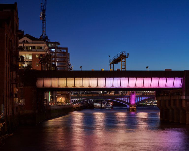 first phase of illuminated river lights up the thames in london