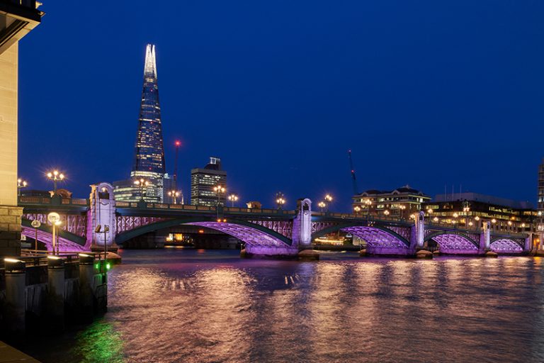 first phase of illuminated river lights up the thames in london