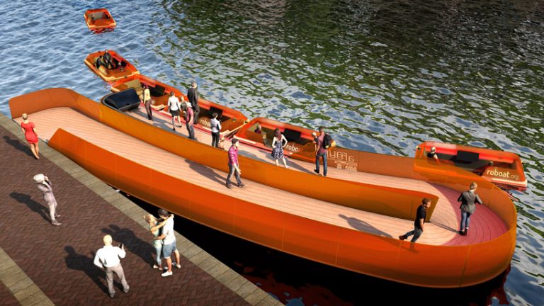 MIT researchers design roundAround: a bridge made of autonomous boats