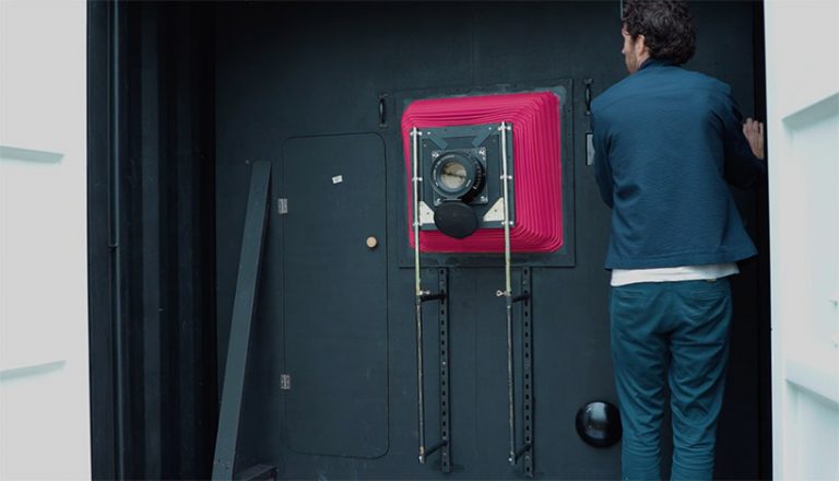 photographer metamorphoses shipping container into working camera