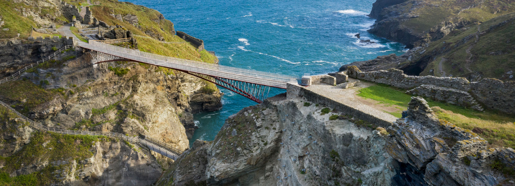 tintagel footbridge reunites historic coastal castle in cornwall