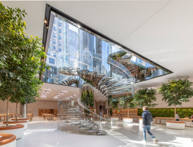 apple's famous 'cube' store re-opens on new york's fifth avenue
