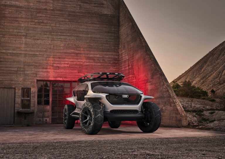 audi unveils futuristic off-road buggy with drones instead of headlights