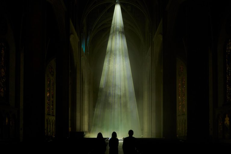 'grace light' illuminates san francisco cathedral with ephemeral atmosphere