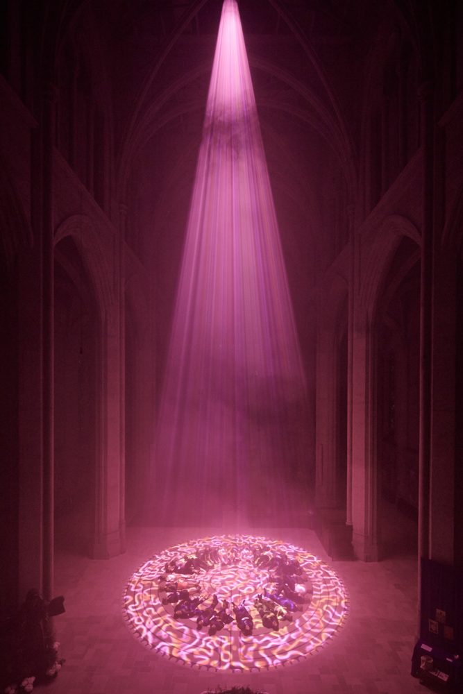 'grace light' illuminates san francisco cathedral with ephemeral atmosphere