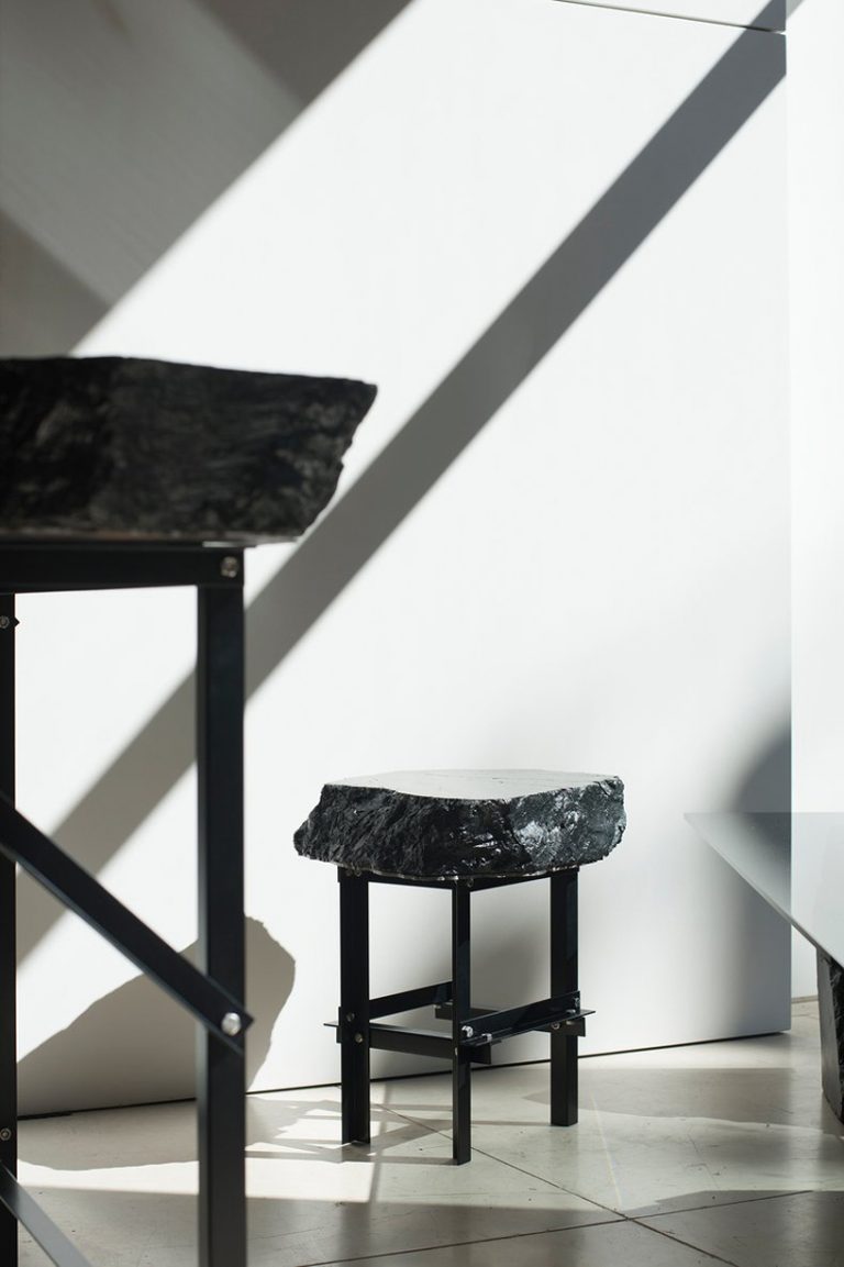 jesper eriksson reveals furniture collection made from 'coal marble'