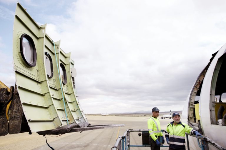 lufthansa upcycles scrap airplane parts to create furniture collection