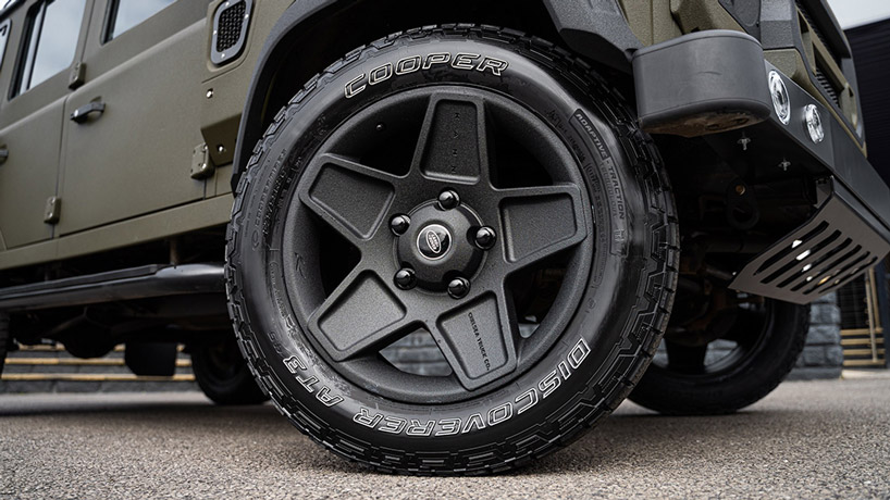 chelsea truck co. unveils 'muscular' adaptation of land rover defender 110