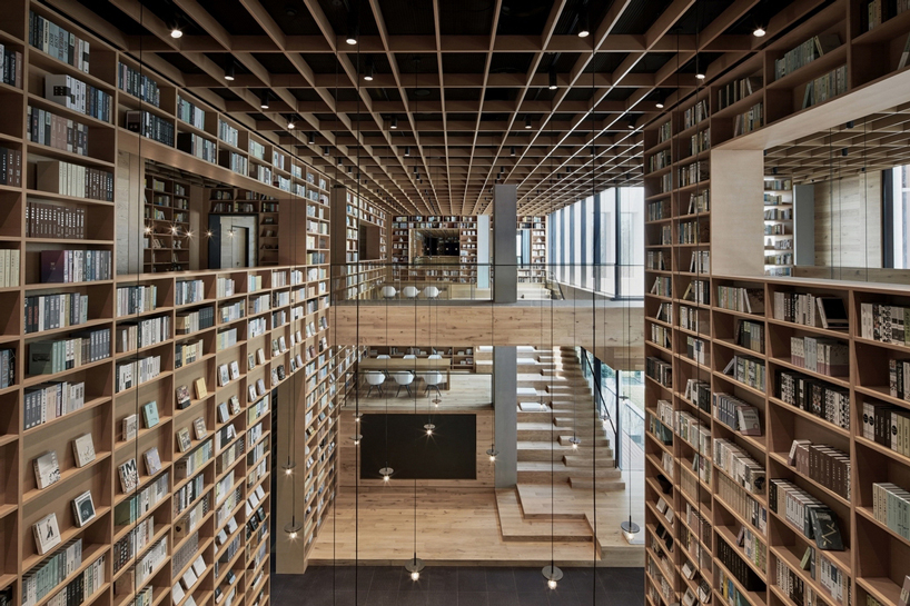 beijing fenghemuchen space design builds yue library as wooden forest ...