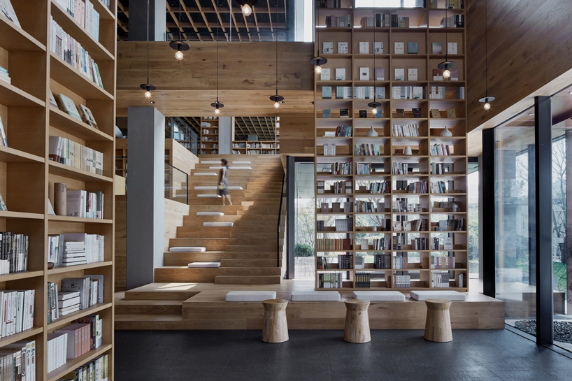 beijing fenghemuchen space design builds yue library as wooden forest ...