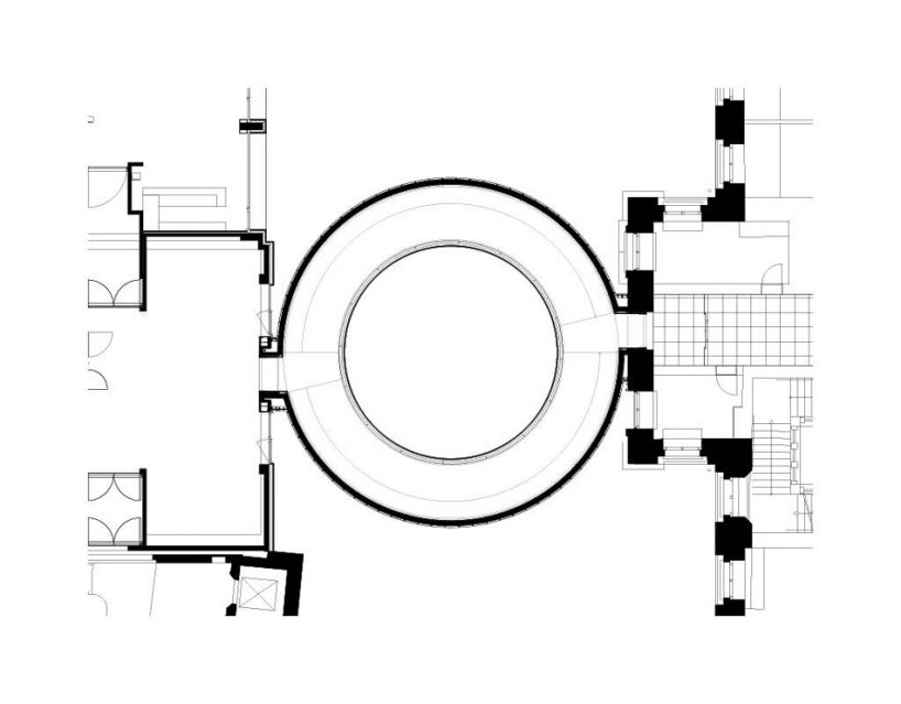 office KGDVS plans 'tondo', a tilted circular footbridge coated with ...