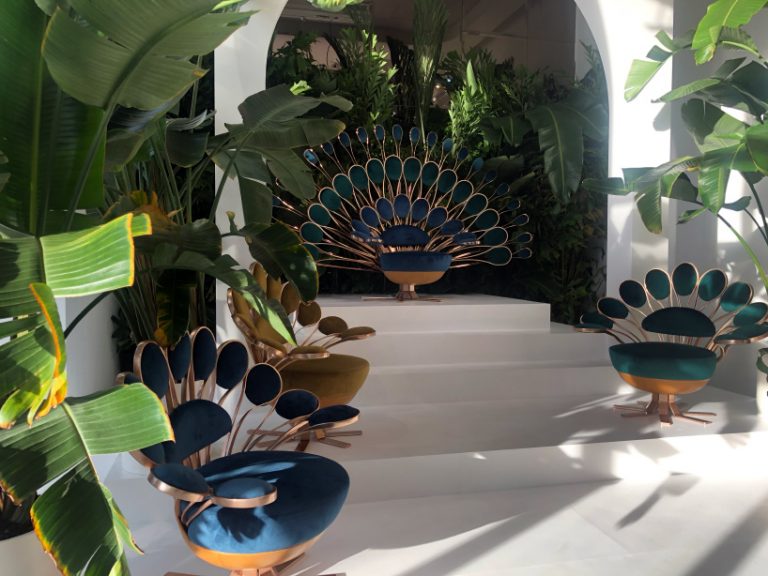 marc ange debuts peacock-style collection for visionnaire during art ...