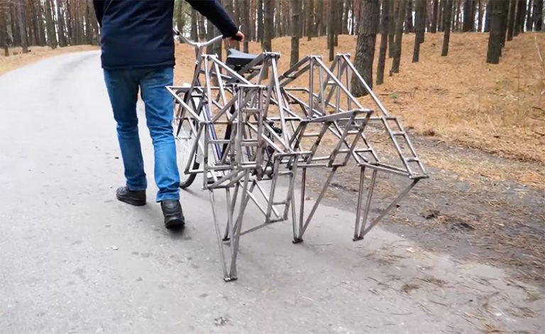this walking bicycle draws from theo jansen’s large-scale kinetic ...