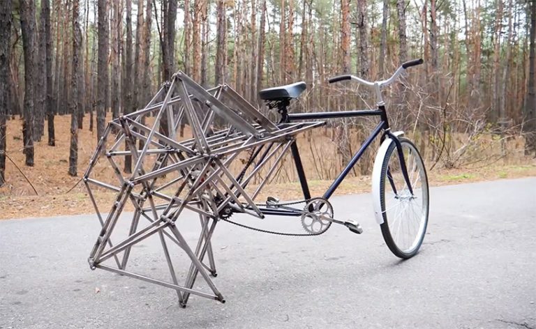 this walking bicycle draws from theo jansen’s large-scale kinetic ...