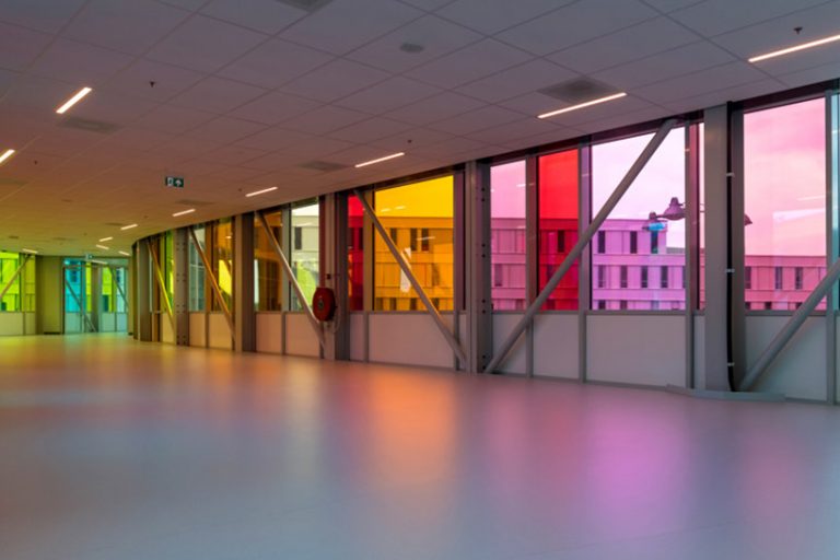 the world through vanceva's rainbow-tinted architectural glass