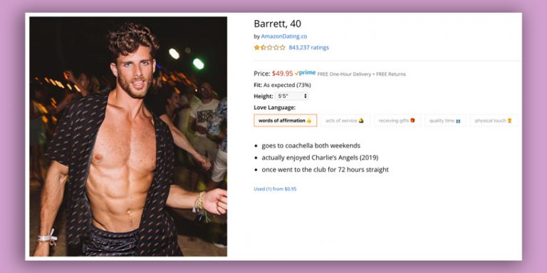 ‘amazon dating’ app imagines a dystopian future of transactional dating