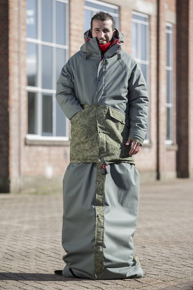 bas timmer's sheltersuit offers a portable, durable shelter for the homeless