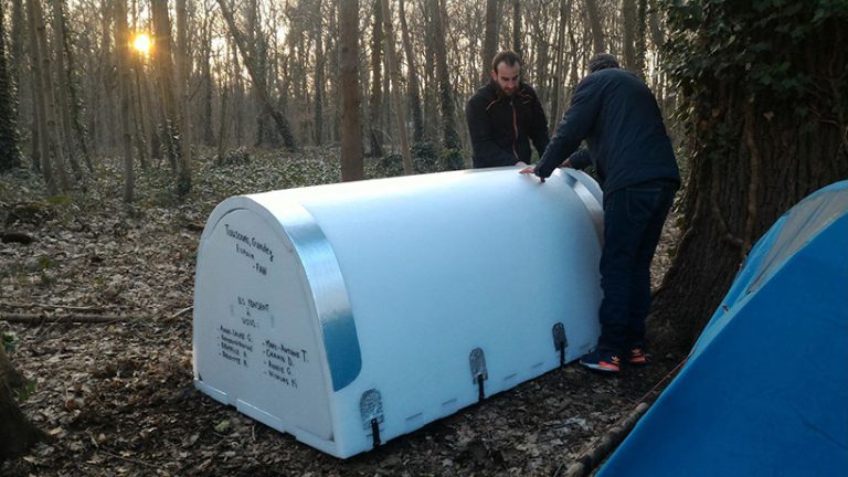 iglou is an insulated, waterproof shelter for homeless people