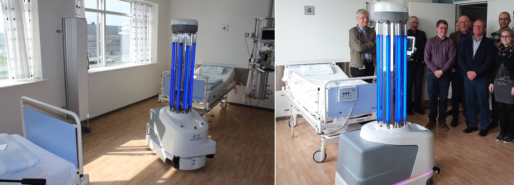 autonomous robots used to disinfect hospital rooms with concentrated UV ...