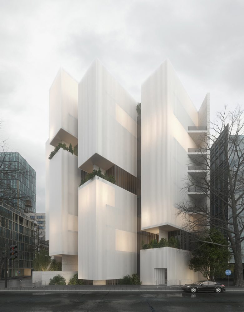 floating volumes define aroc studio's sports and entertainment complex