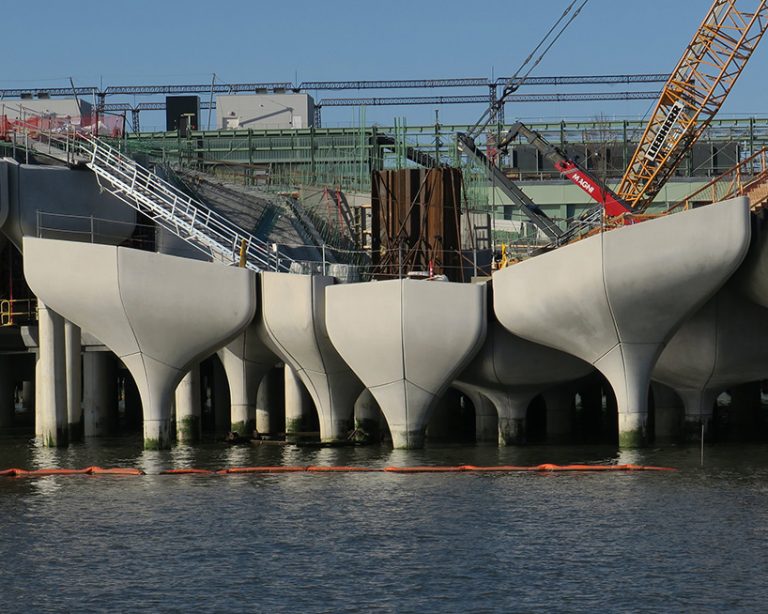 heatherwick studio's 'little island' in new york takes shape